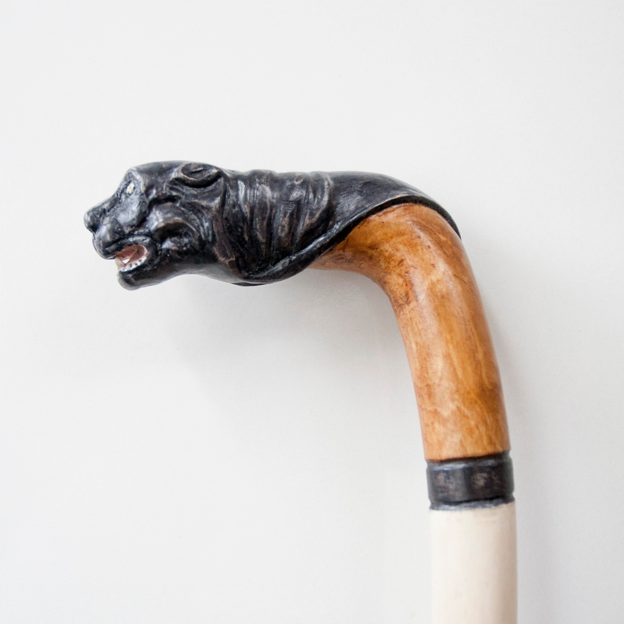 Hand Carved Wooden Cane by Cornel Tree With Puma Grip. One of a Kind ...