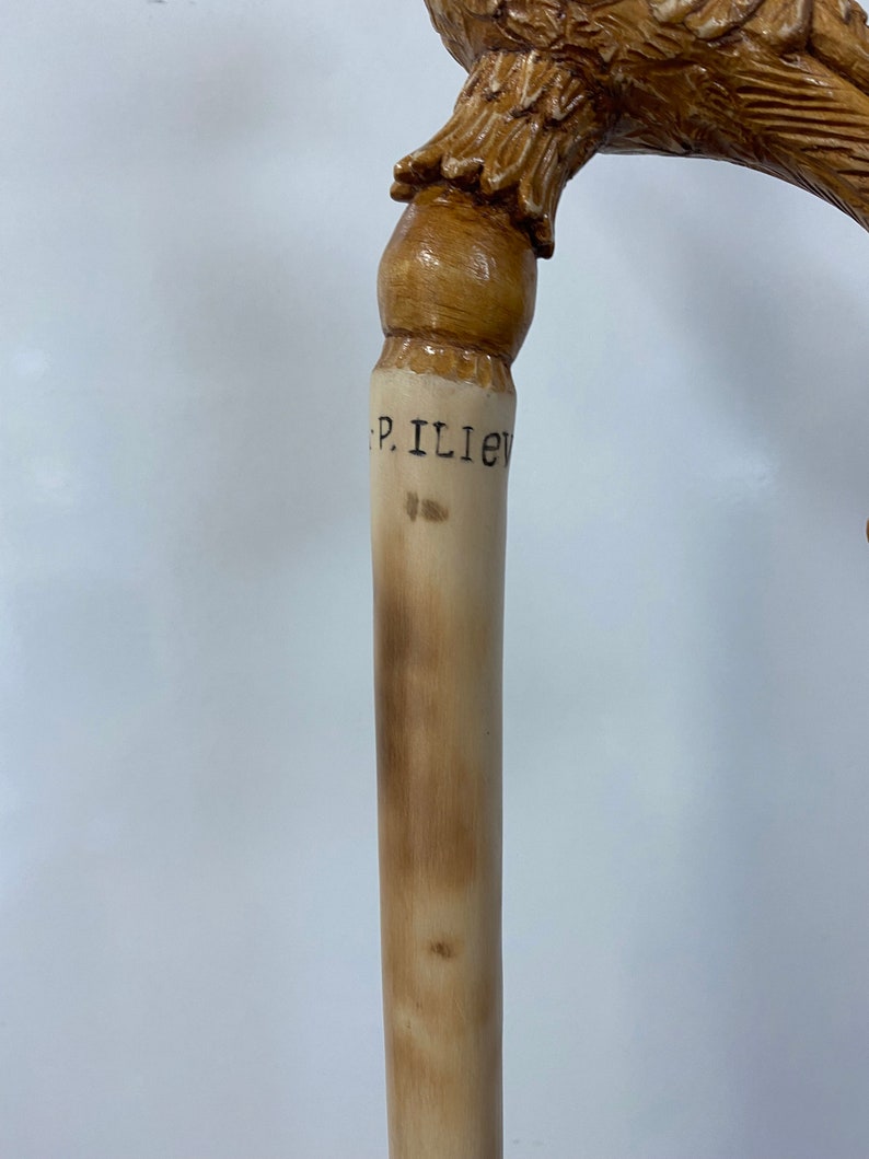 Hand carved wooden walking stick by dogwood tree with phoenix | Etsy