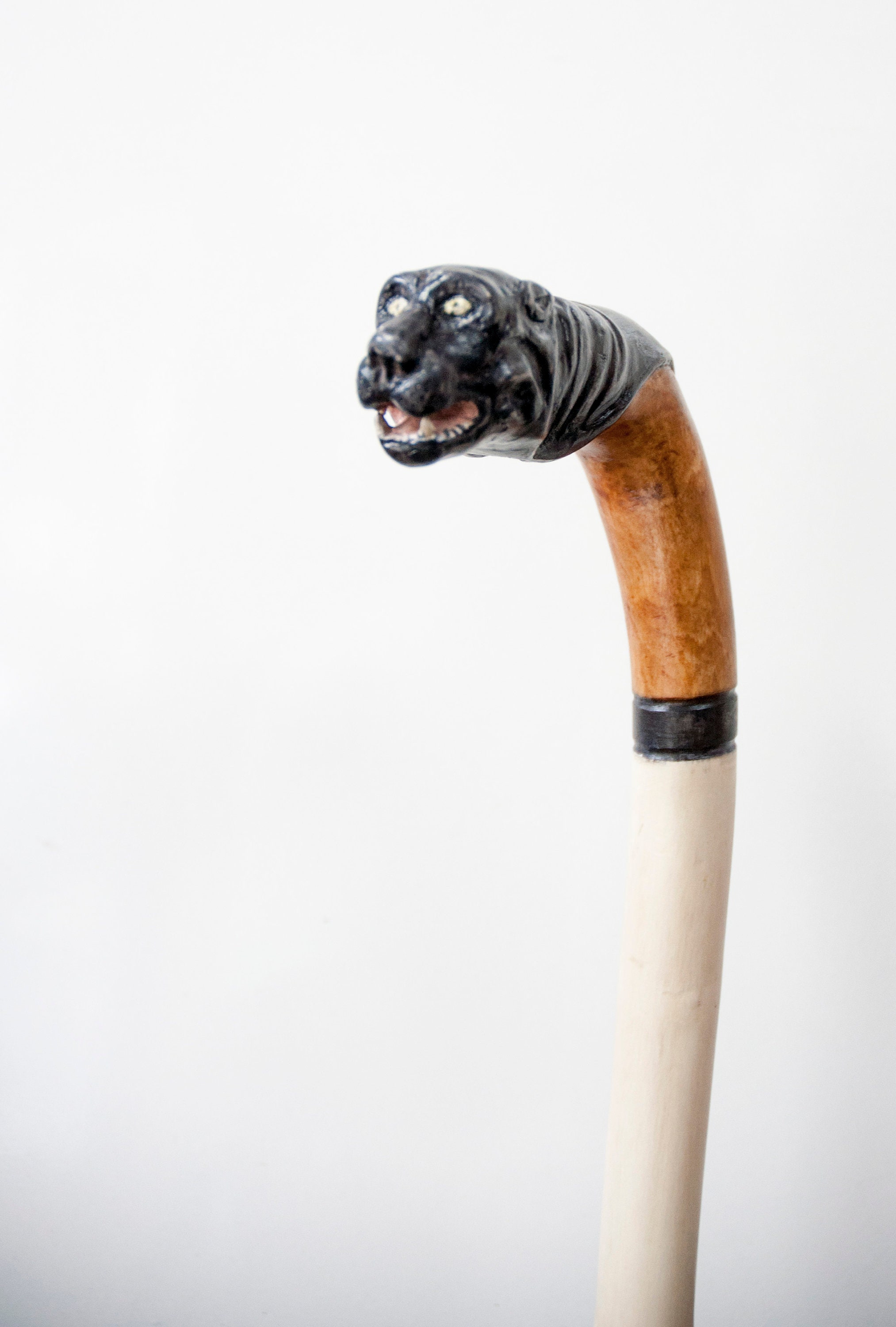 Hand Carved Wooden Cane by Cornel Tree With Puma Grip. One of a Kind ...