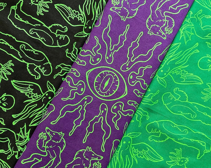 Cryptids Bandana & Tarot Cloth 22", 100% Cotton - Etsy