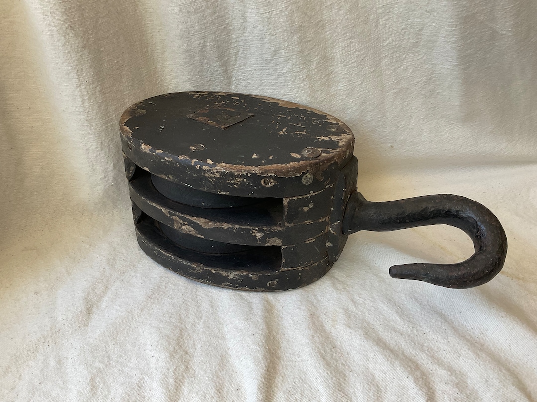 Antique Wooden Pulley - Large - Etsy