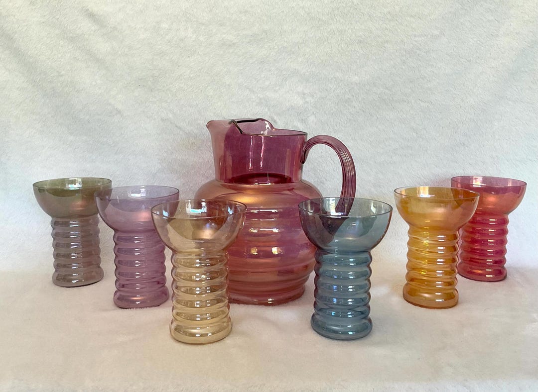 1930s Art Deco Dunbar Aramis Multicolored Drinkware Set - Etsy