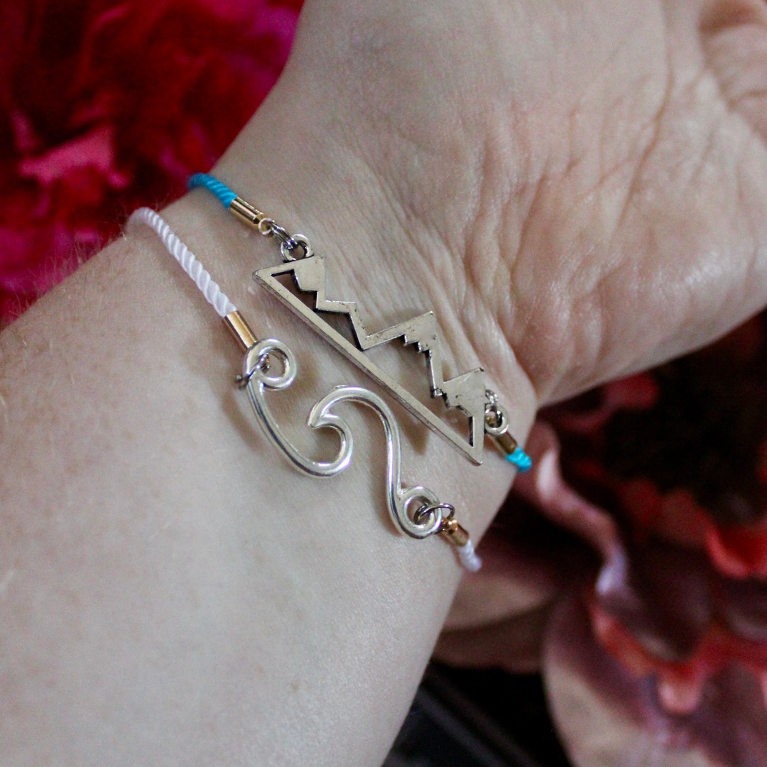 Wave OR Mountain Corded Adjustable Bracelet - Etsy