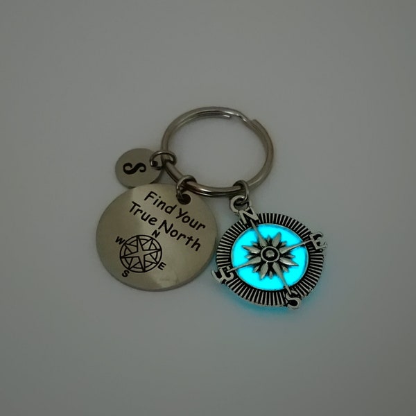 Engraved Compass Keychain - Etsy