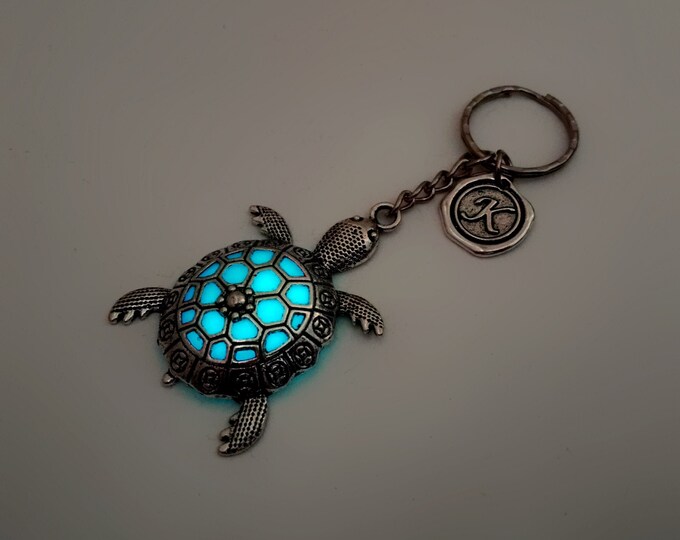 Large or Small Personalized Turtle Keychain, Glow in the Dark Turtle ...