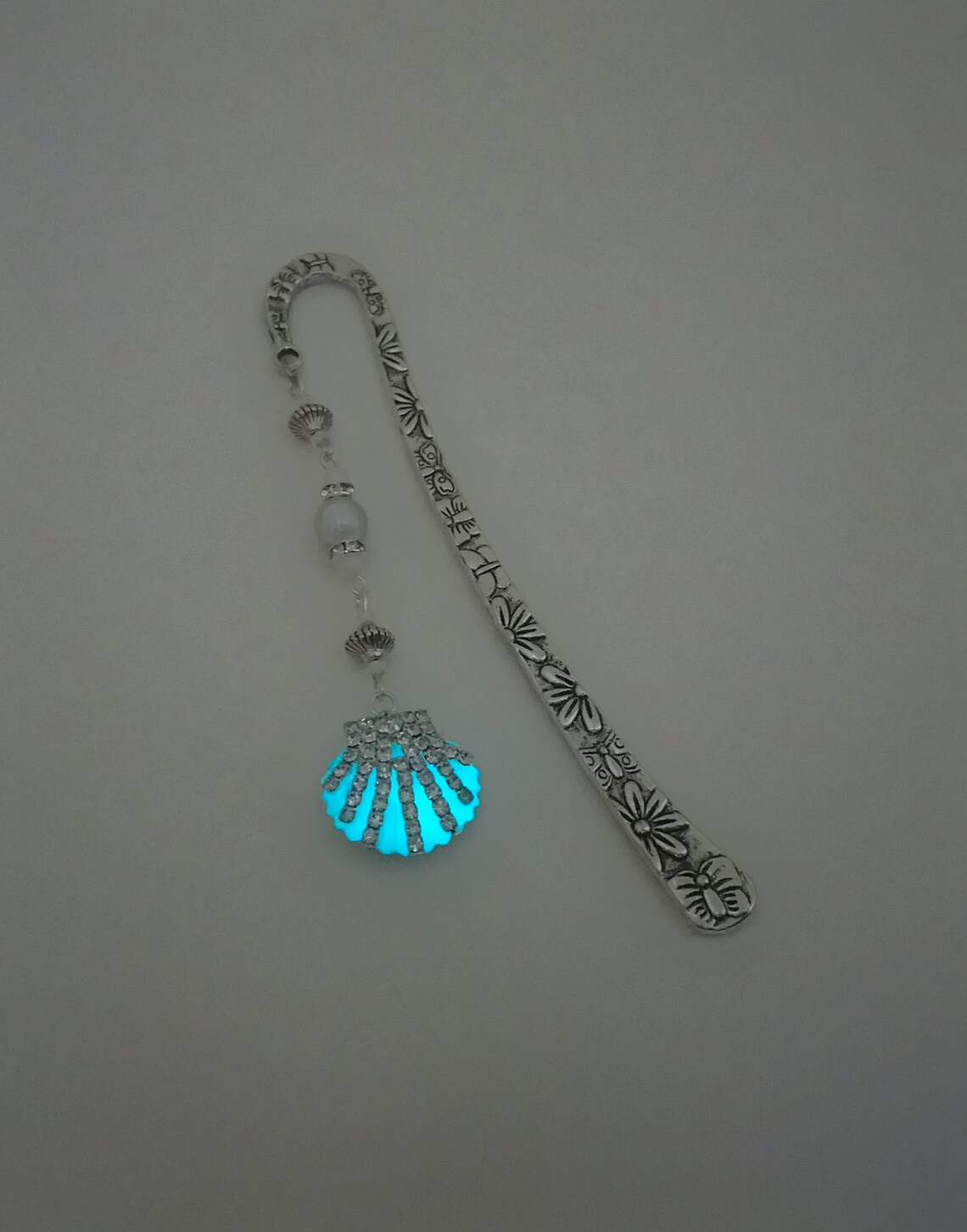 Sea Shell Bookmark Mermaid Aqua Glow in the Dark Bookmark - Etsy