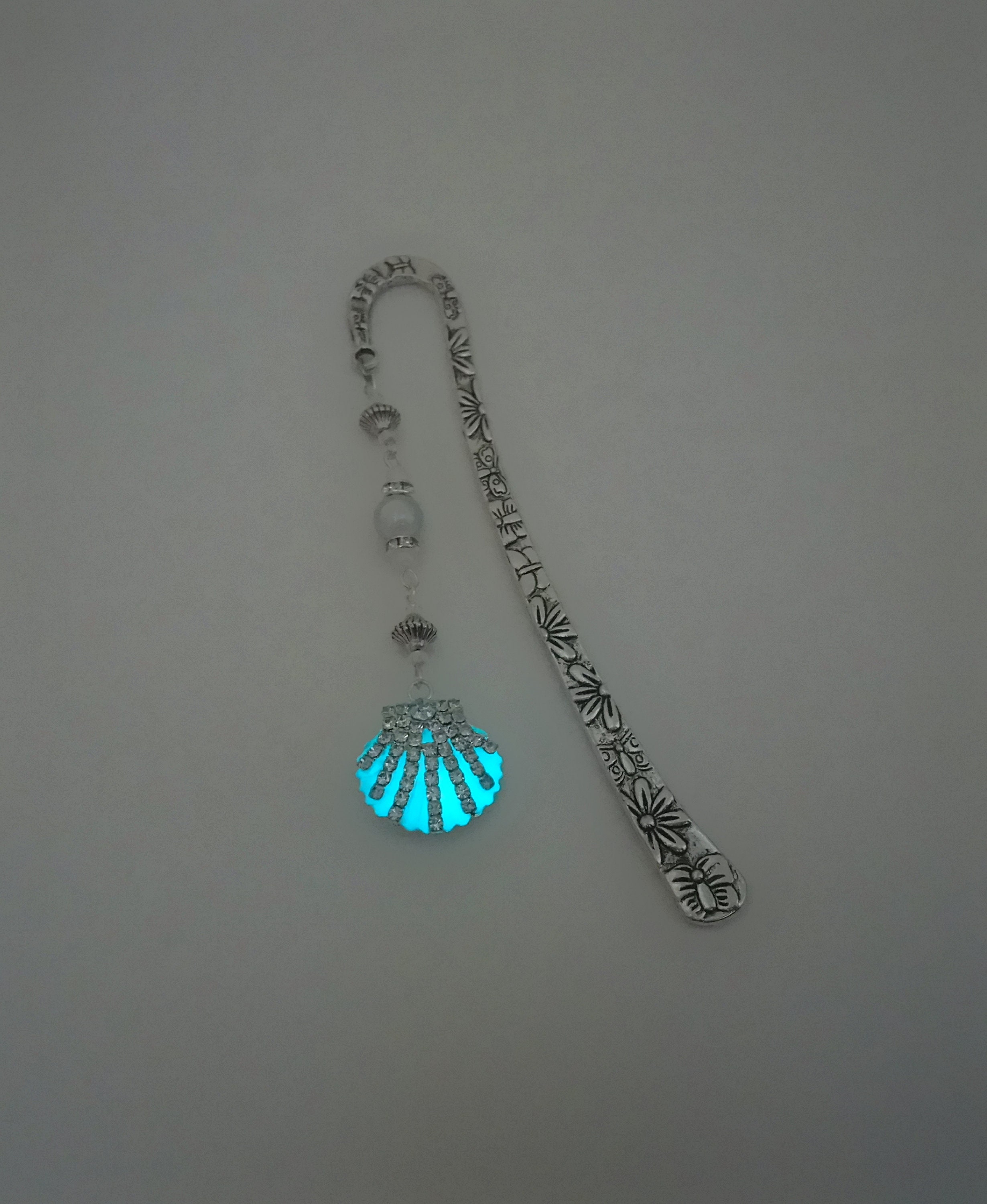 Sea Shell Bookmark Mermaid Aqua Glow in the Dark Bookmark | Etsy