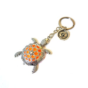 LARGE Personalized Turtle Personalized Keychain, Orange Glow in the ...