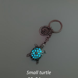 Large or Small Personalized Turtle Keychain, Glow in the Dark Turtle ...
