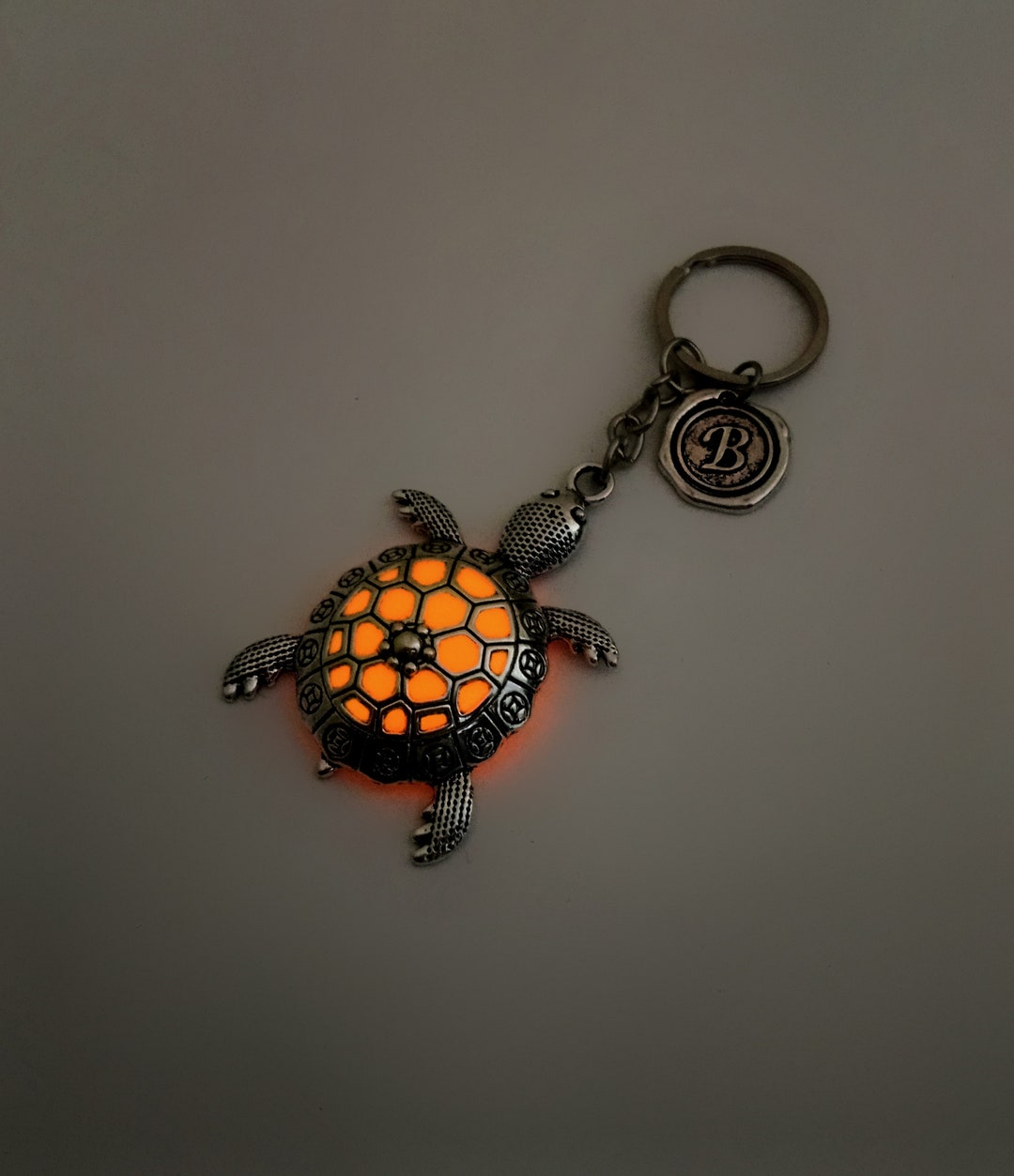 LARGE Personalized Turtle Personalized Keychain Orange Glow - Etsy UK