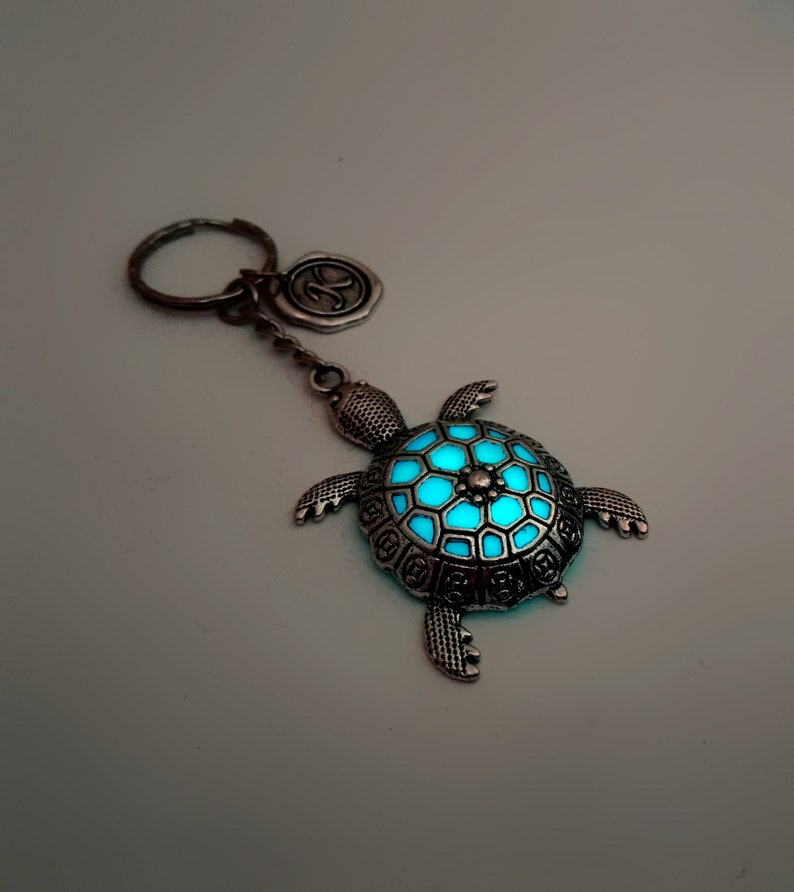 Large or Small Personalized Turtle Keychain, Glow in the Dark Turtle ...