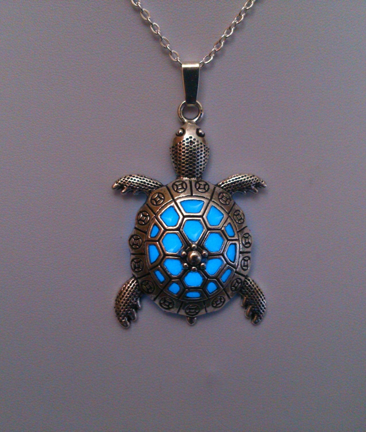 Tortoise Necklace, Glow in the Dark Beach Jewelry, Sea Turtle Pendant ...