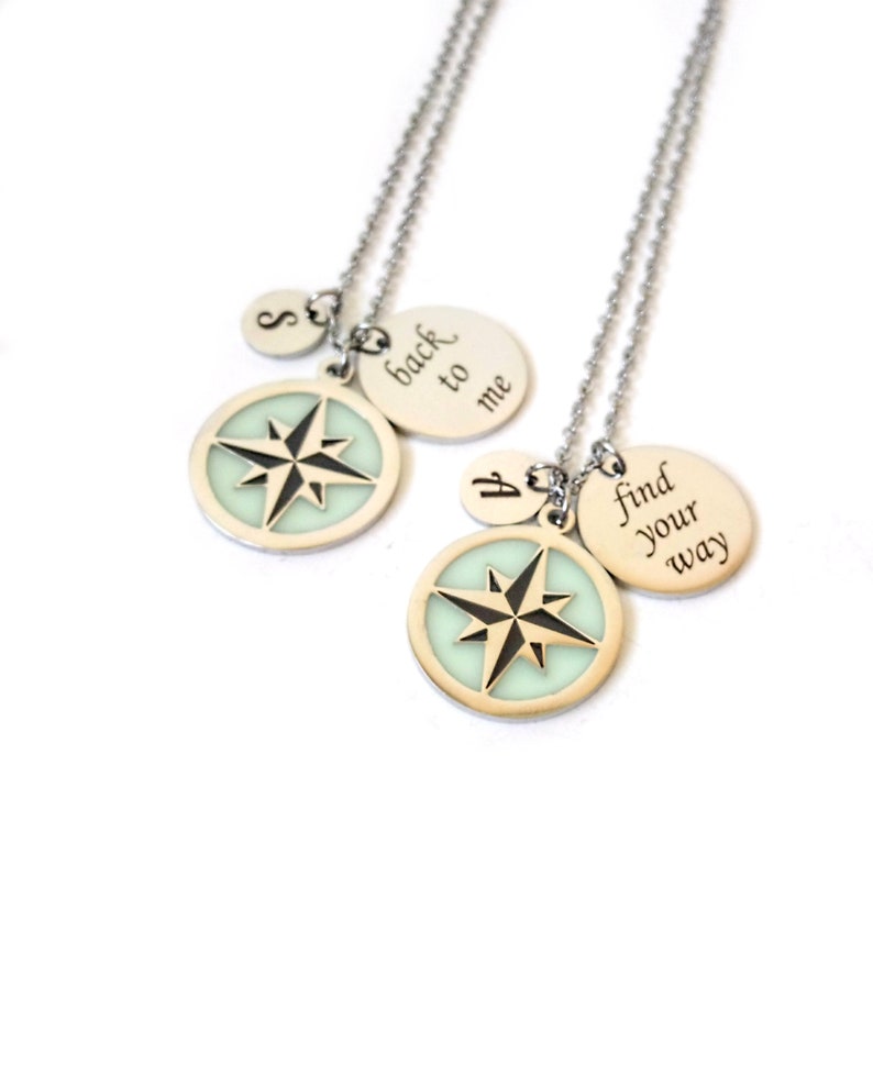 Compass Necklace personalized best friend gifts Glow in the | Etsy