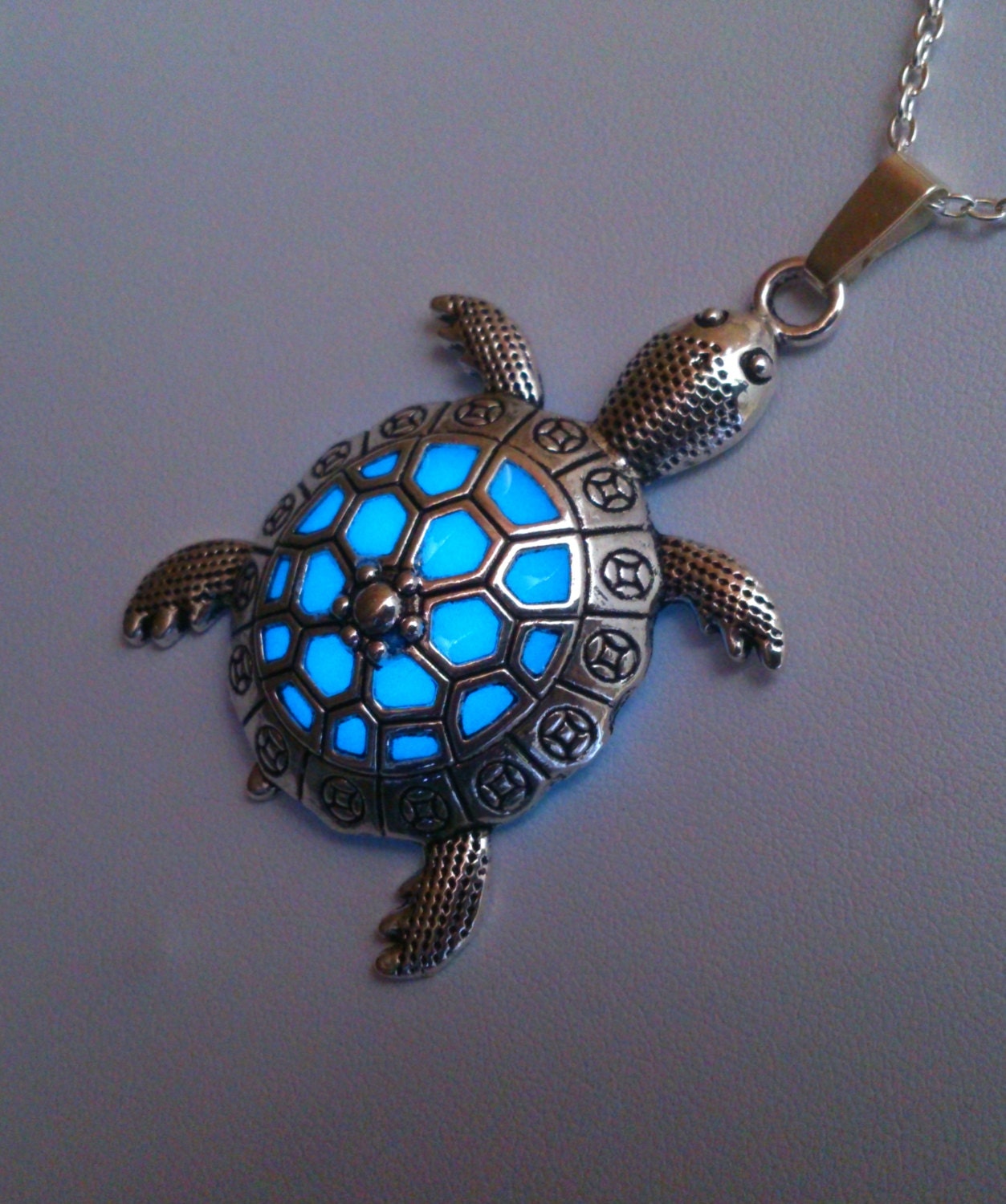 Tortoise Necklace, Glow in the Dark Beach Jewelry, Sea Turtle Pendant ...