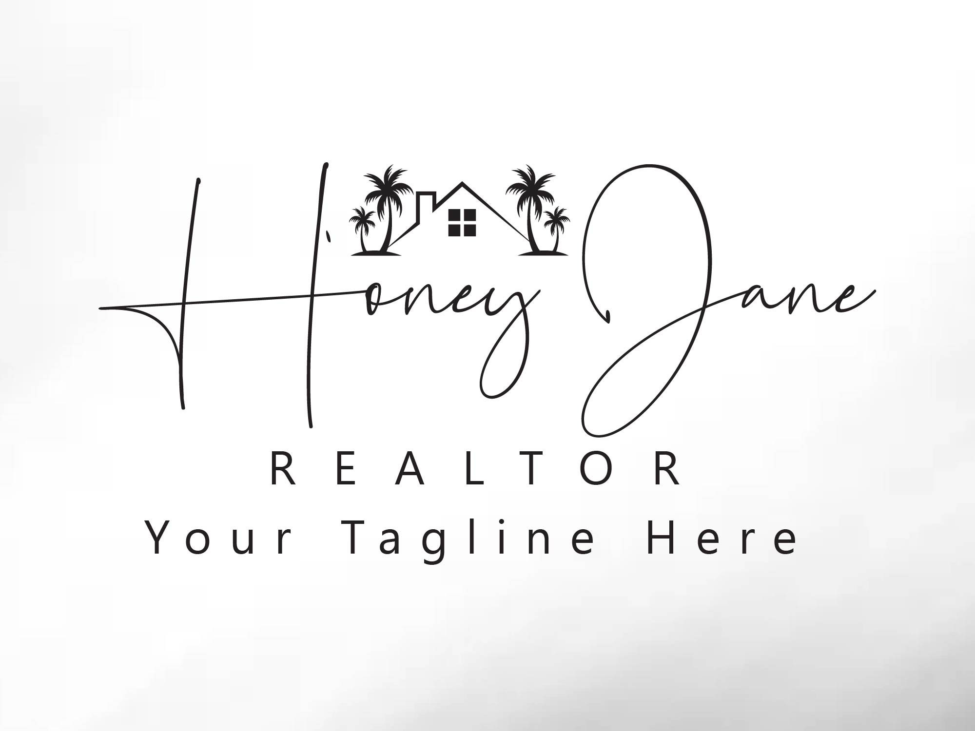Realtor Logo Palm Tree Real Estate Agent Logo Realtor Logo Vector Realt ...