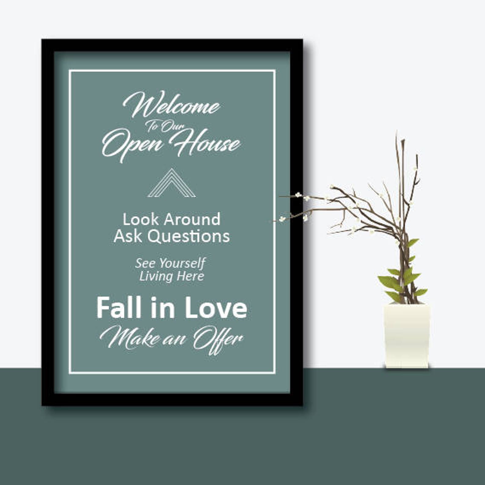 Buy Real Estate Open House Welcome Sign Open House Sign Realtor Online ...