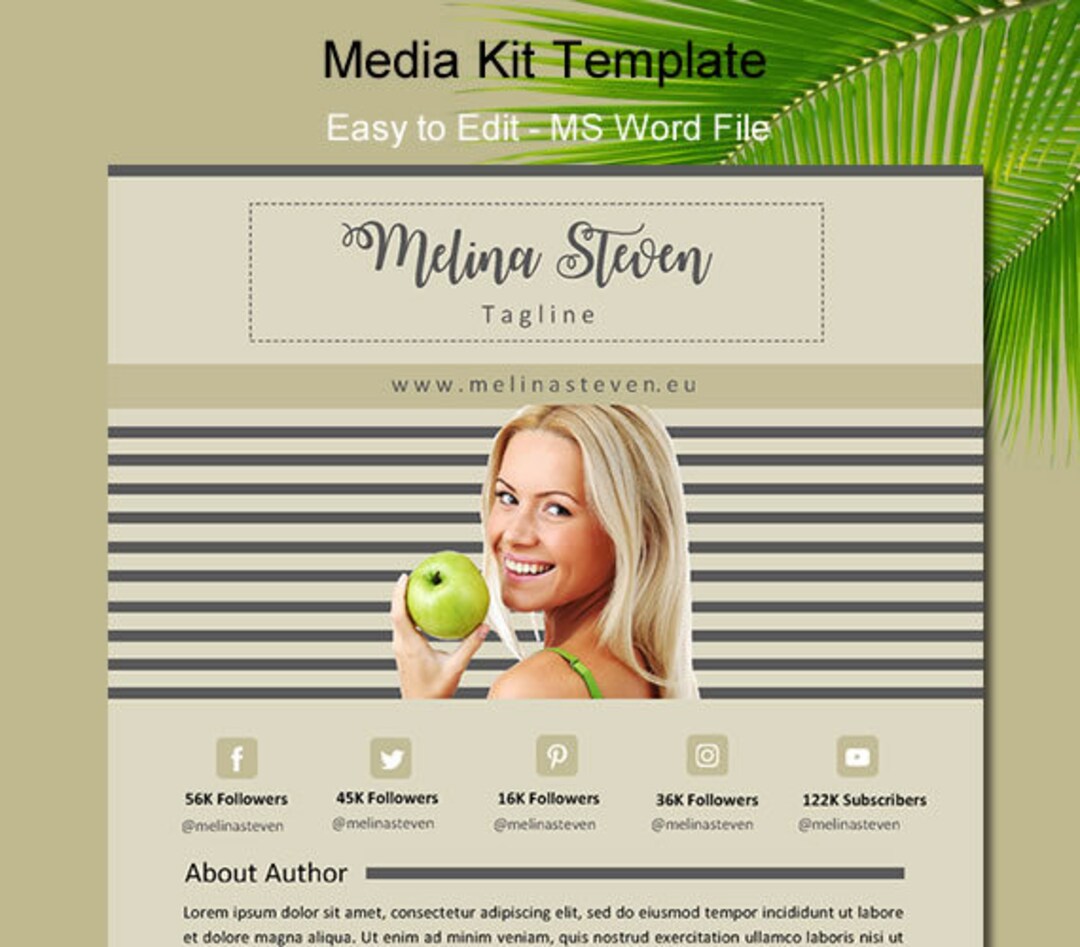 Media Kit, Blogger Media Kit, Media Kit Blogger, One Page Media Kit ...