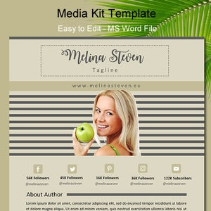 Media Kit, Blogger Media Kit, Media Kit Blogger, One Page Media Kit ...