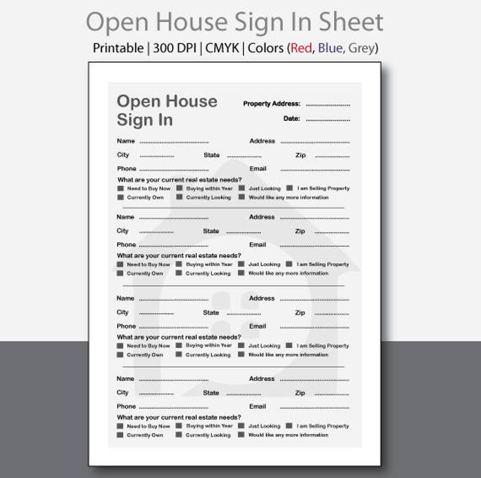 Real Estate Open House Sign in Sheet, Open House Sign In, Open House ...