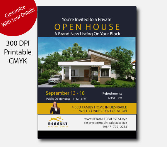CUSTOM Real Estate Open House Invite, Real Estate Open House Flyer ...