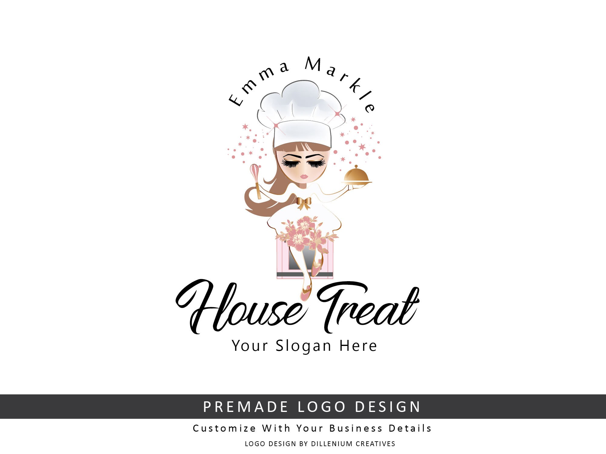 Bakery Logo, Baking Logo, Cute Logo Design, Rolling Pin Logo, Whisk ...