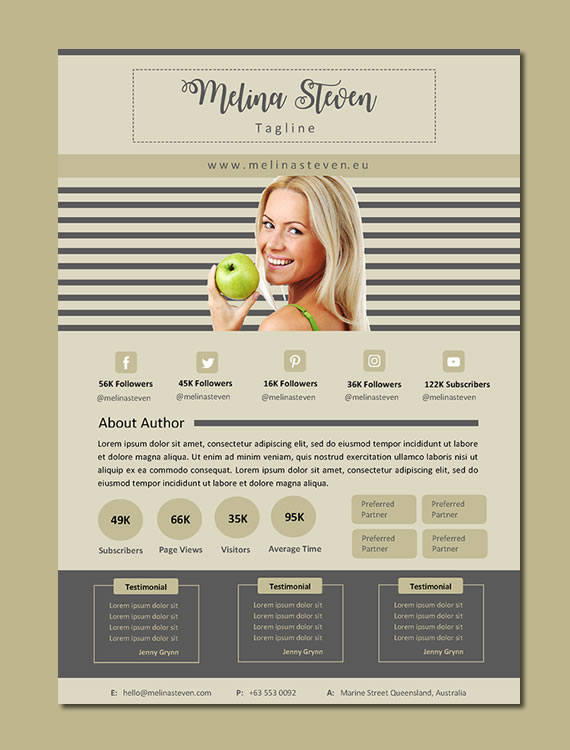 Media Kit Blogger Media Kit Media Kit Blogger One Page - Etsy