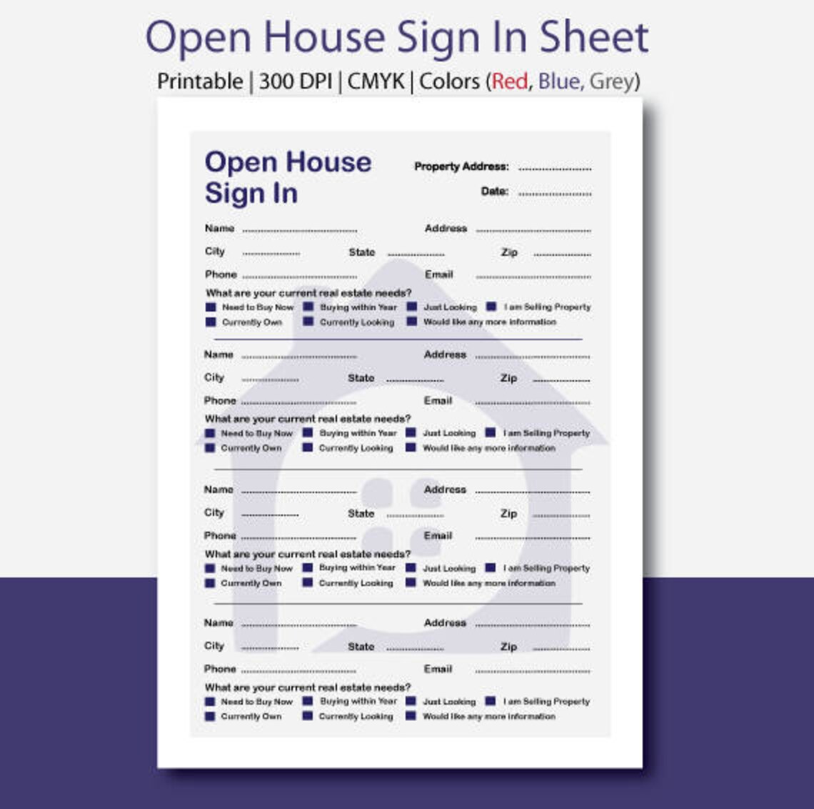 Real Estate Open House Sign in Sheet, Open House Sign In, Open House ...