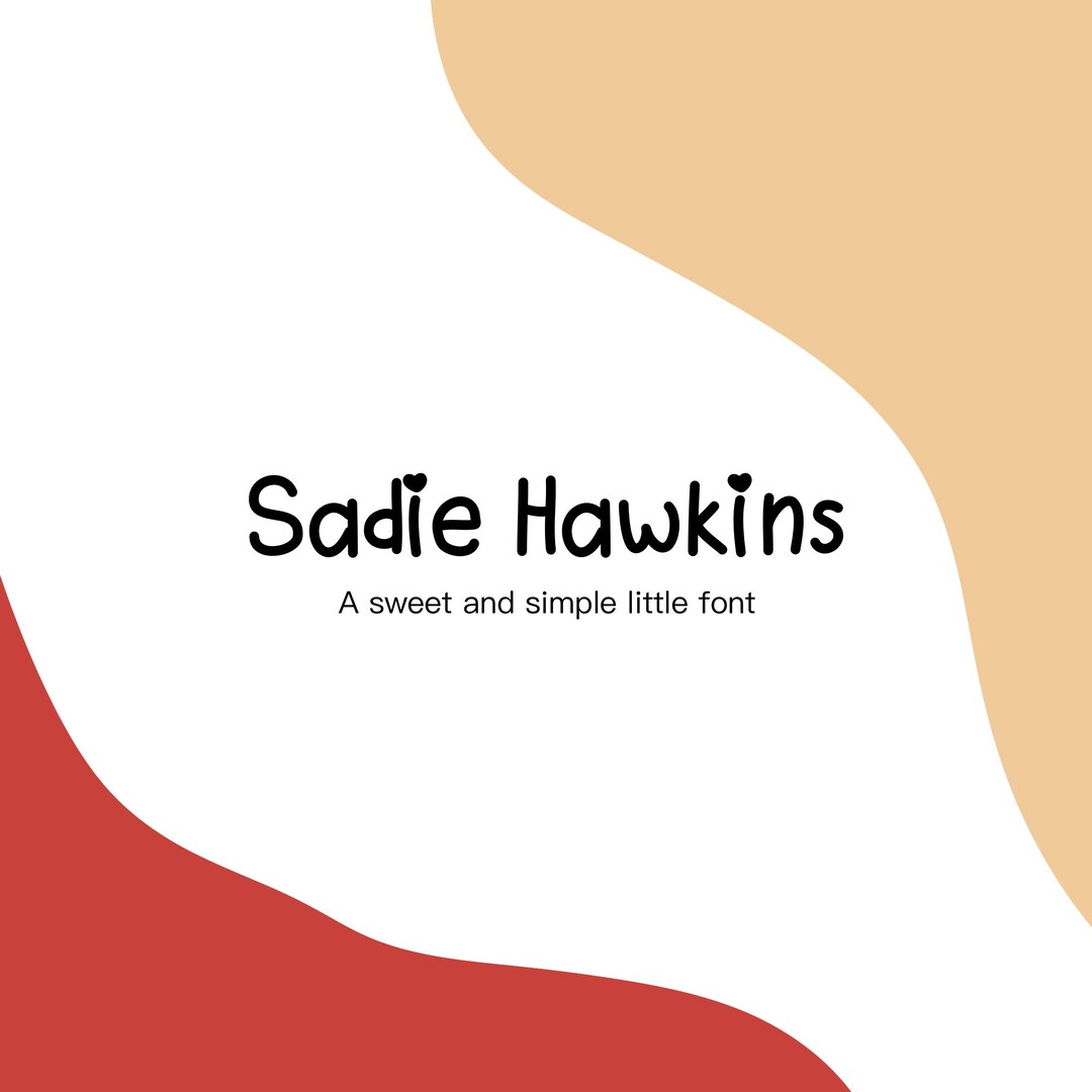 Sadie Hawkins Font: San Serif With Heart Details (OTF & TTF) - Etsy