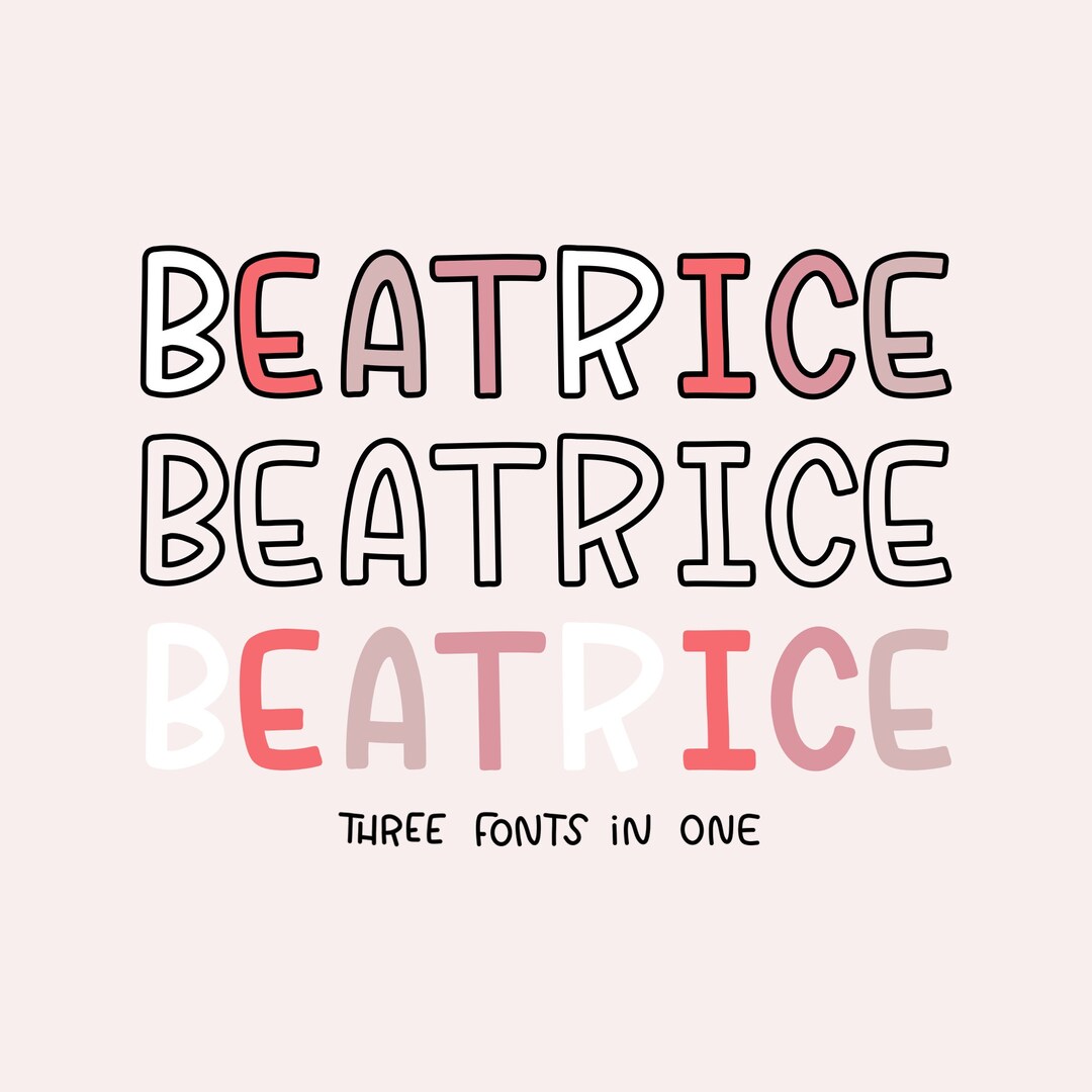 Beatrice Font | Natalie Meagan Font | the Crybaby Club Procreate Font ...