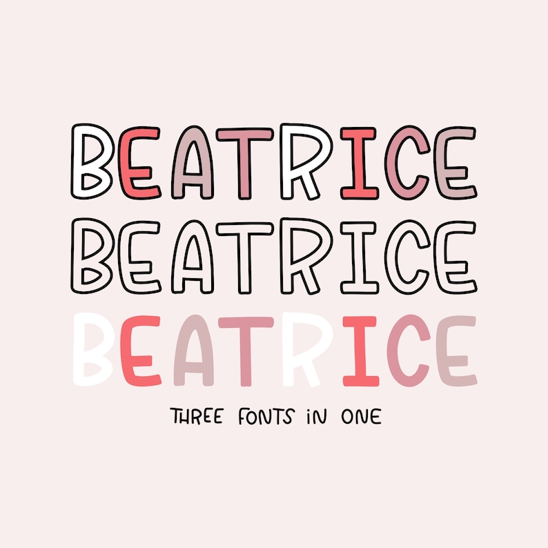 Beatrice Font | Natalie Meagan Font | the Crybaby Club Procreate Font ...