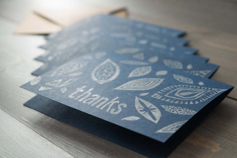 Thank You Notes, Block Print Notecards, Folk Art Cards, Thank Yous ...