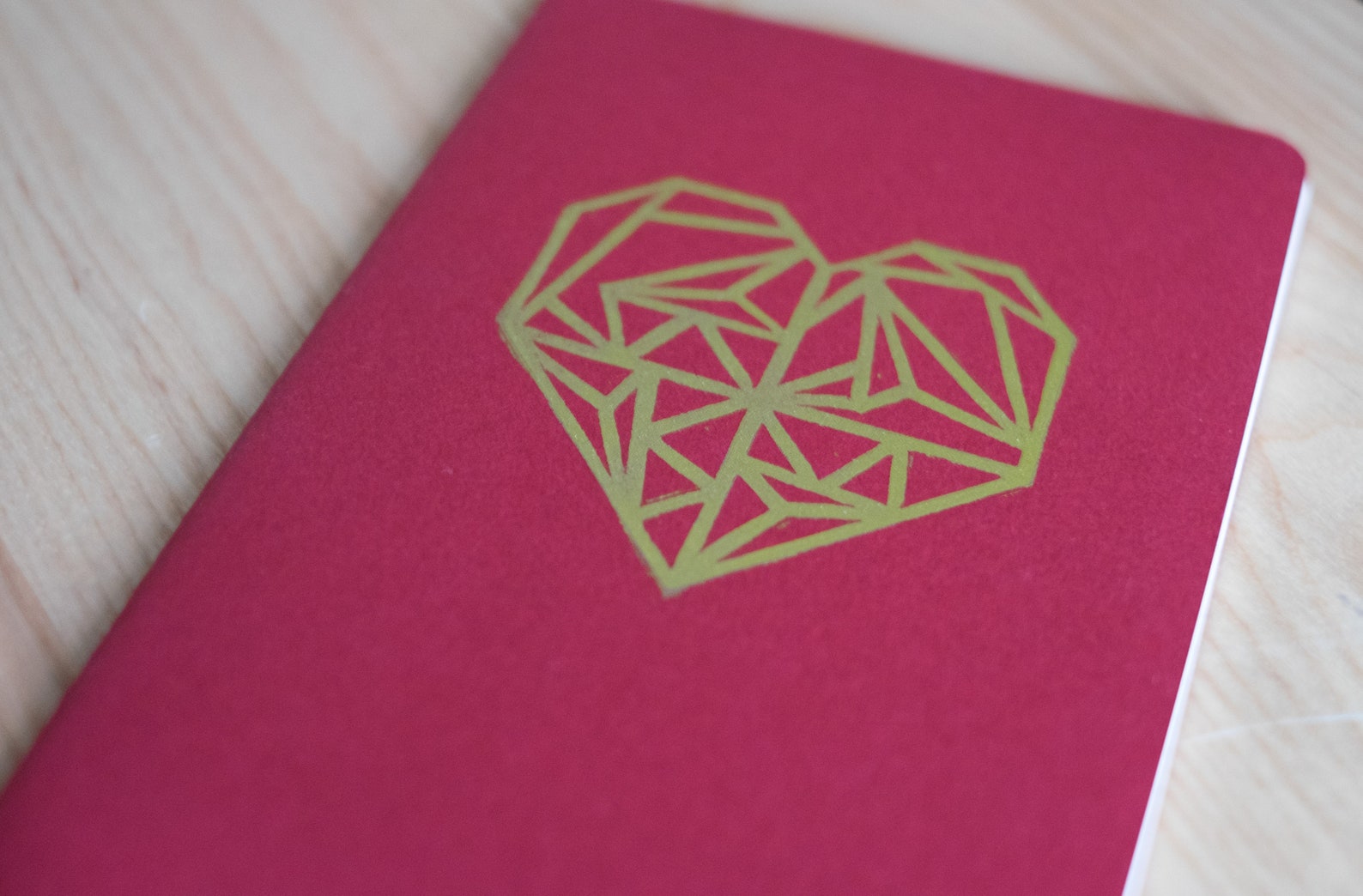 Lined Journal Gold Origami Heart Block Print Moleskine - Etsy