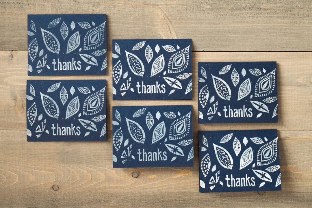 Thank You Notes, Block Print Notecards, Folk Art Cards, Thank Yous ...