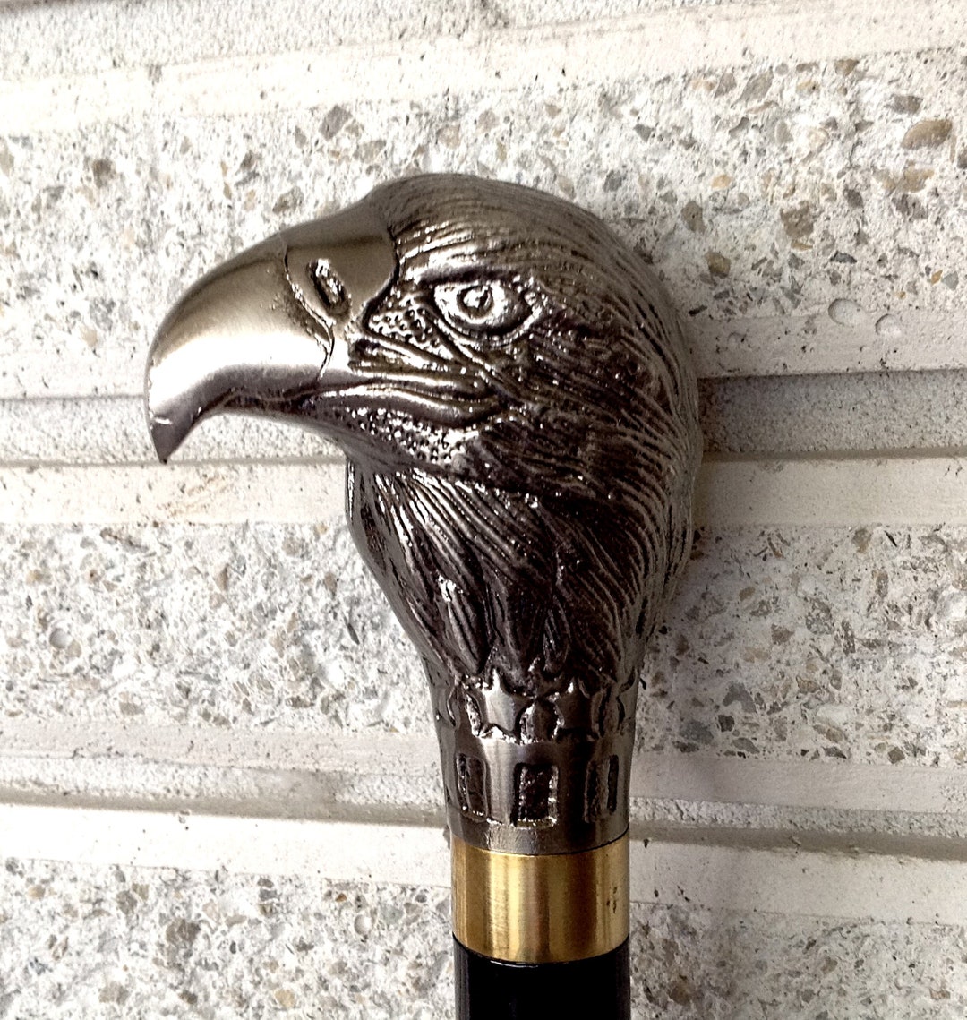 Cane E Vintage Pommel Handle EAGLE Head Thorondor Walking Stick Larping ...