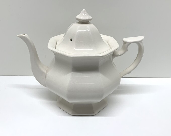 1950 Wm Adams & Sons White Ironstone Tea Pot England, Farmhouse ...