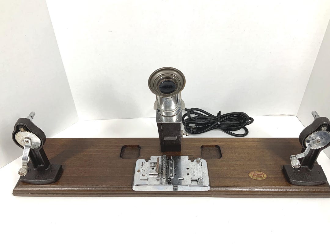 Antique Film Splicer Editor, Keystone Boston, Wooden Base Eyepiece, and ...