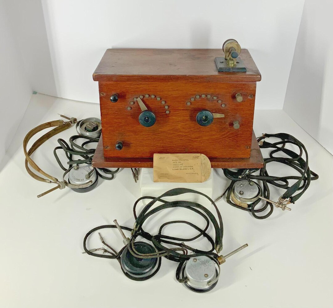 Antique Early 1920s Homemade Crystal Radio Wood Body Plus 3 Antique ...