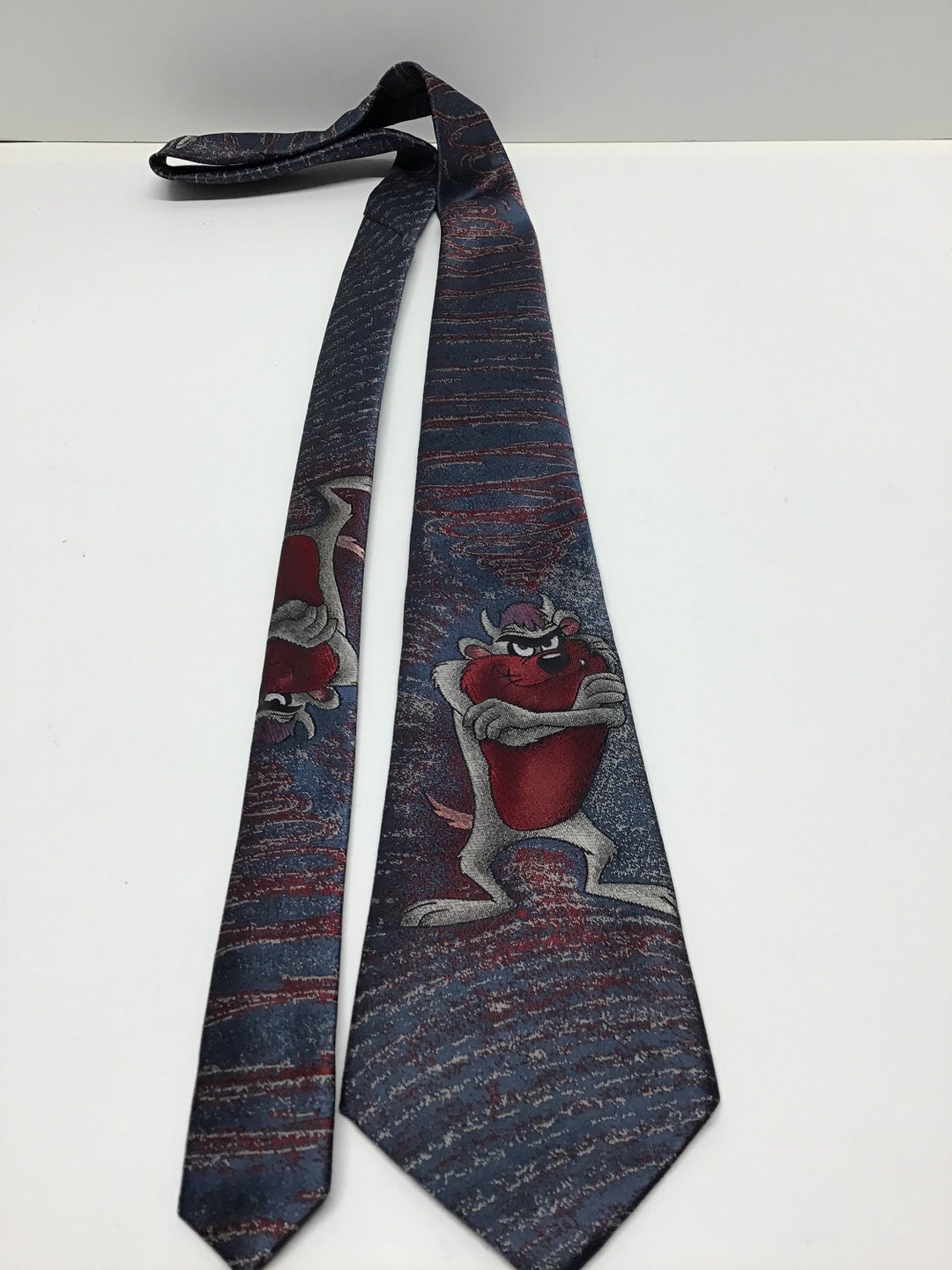 Tie TAZ 1992 Tazmanian Devil Looney Tunes Blue Red by Balacine Made in ...