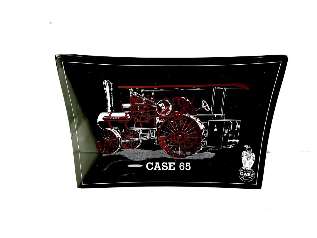 1960s J.I. Case Company Advertising Glass Ashtray Steam Engine Case 65 ...