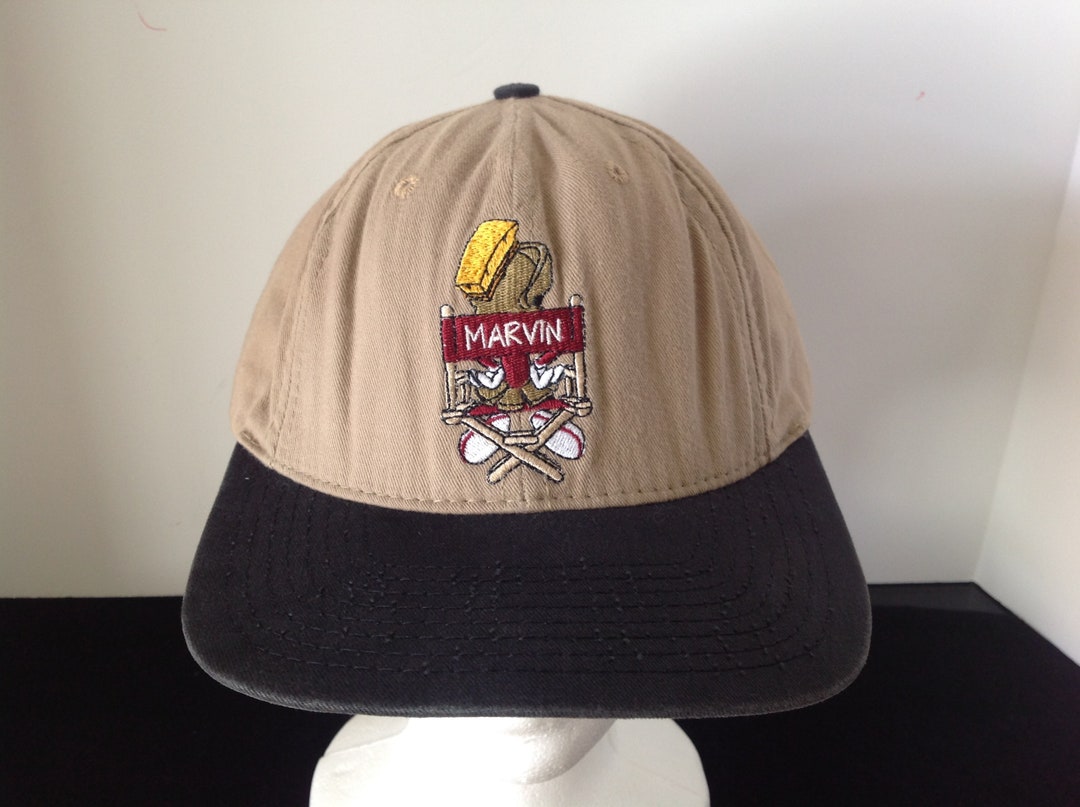 1991 Marvin Martian Baseball Cap Directors Chair Beige Hat XL Warner ...