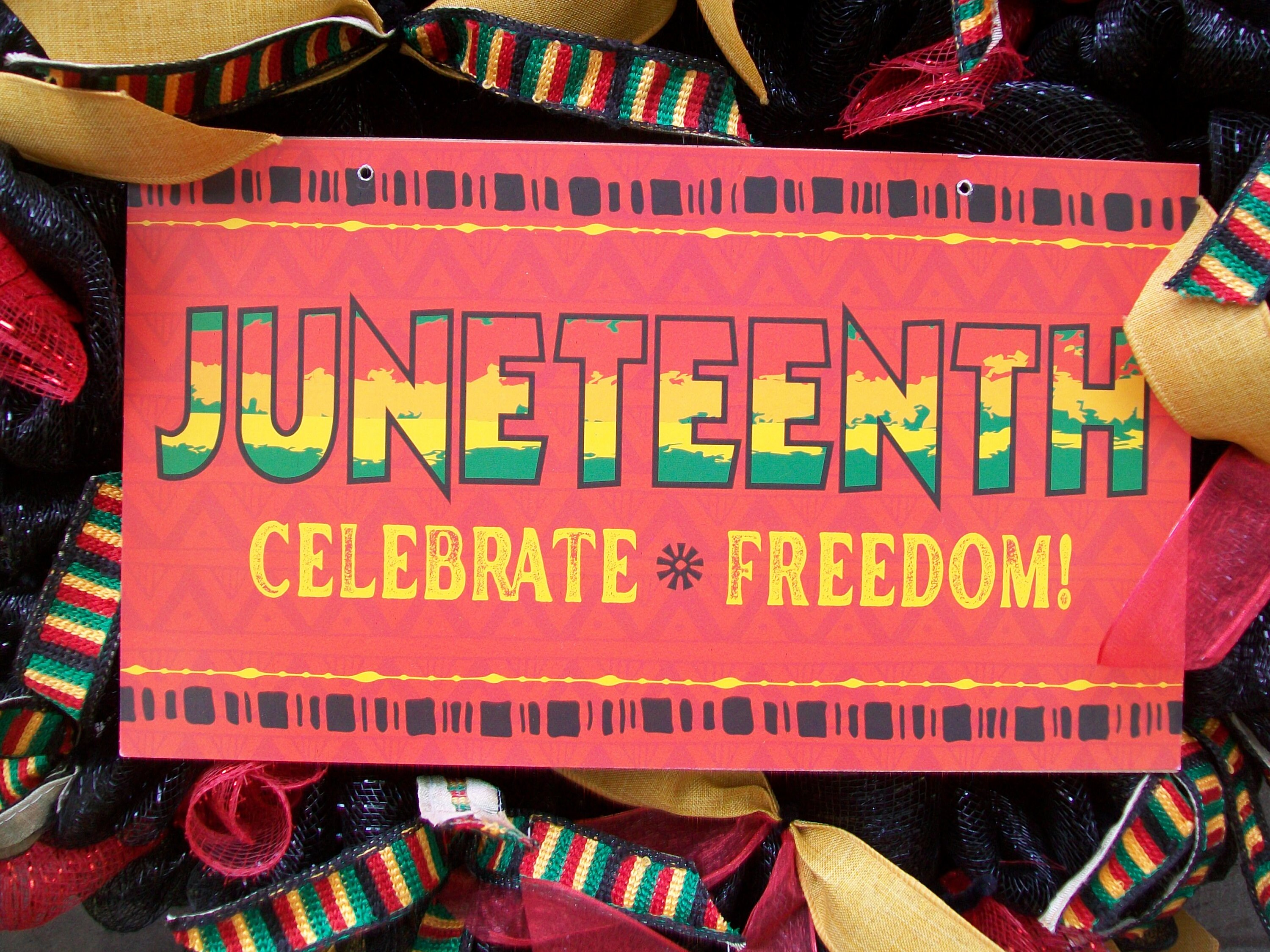 Juneteenth Black Red Gold Green Deco Mesh Front Door Wreath - Etsy