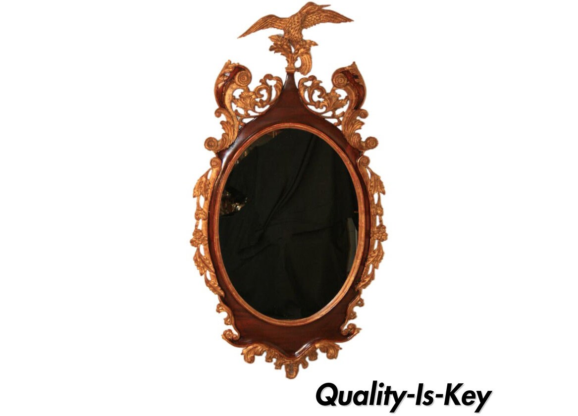 Large American Federal Style 60 Oval Mahogany & Gilt | Etsy