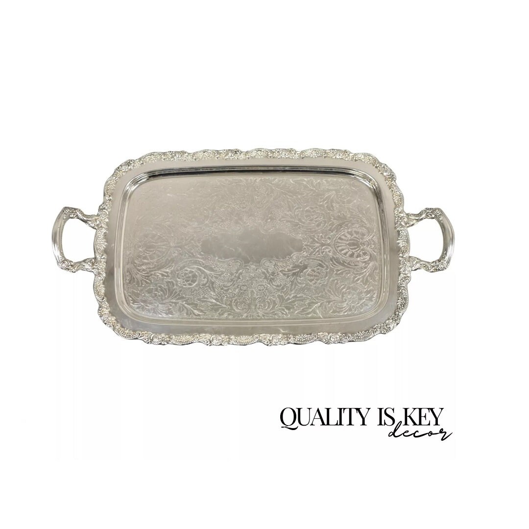 Vintage Oneida Silver Plated Victorian Style Butlers Serving Platter ...