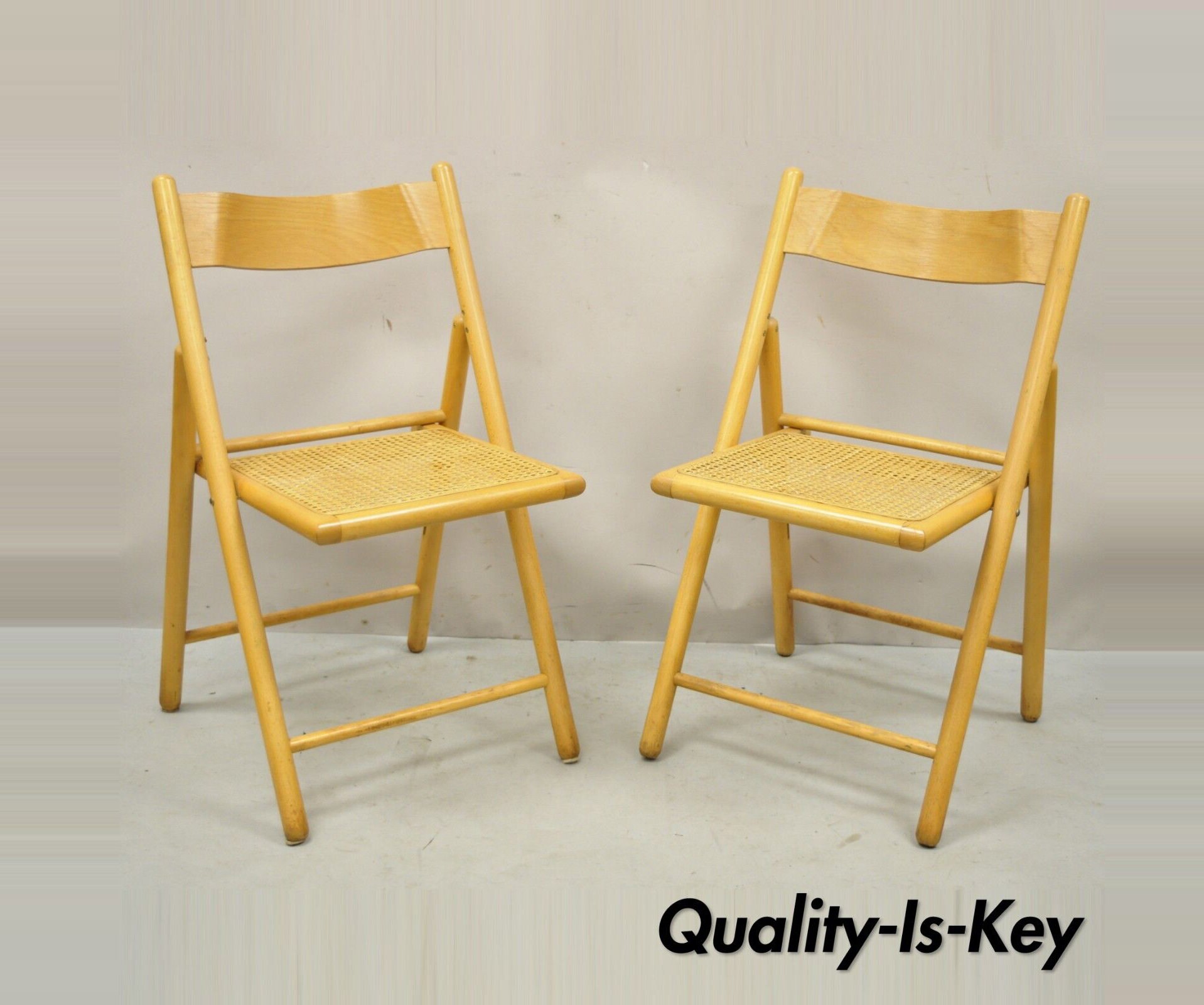 Vintage Habitat England Bentwood Cane Rattan Folding Chairs a Pair Etsy