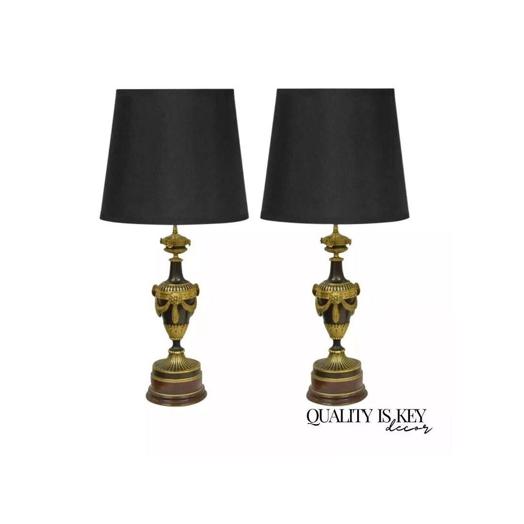 19th C. French Neoclassical Louis XVI Style Bronze Drape Urn Table ...