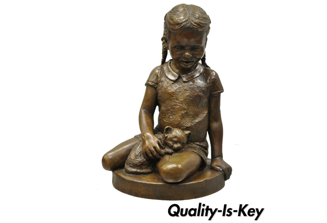 Vintage Bronze Charles Parks the Franklin Mint Statue Sculpture Girl ...