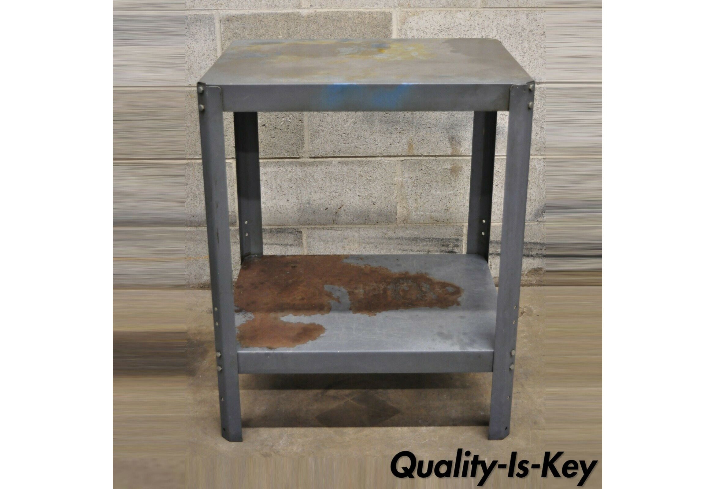 Galvanized Side Table - Etsy