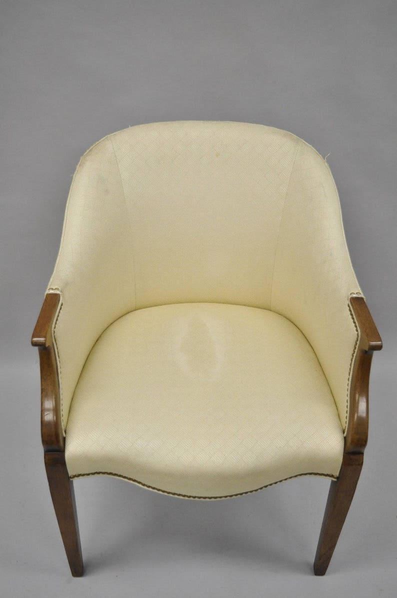 Southwood Sheraton Federal Style Barrel Back Lounge Arm Chair | Etsy