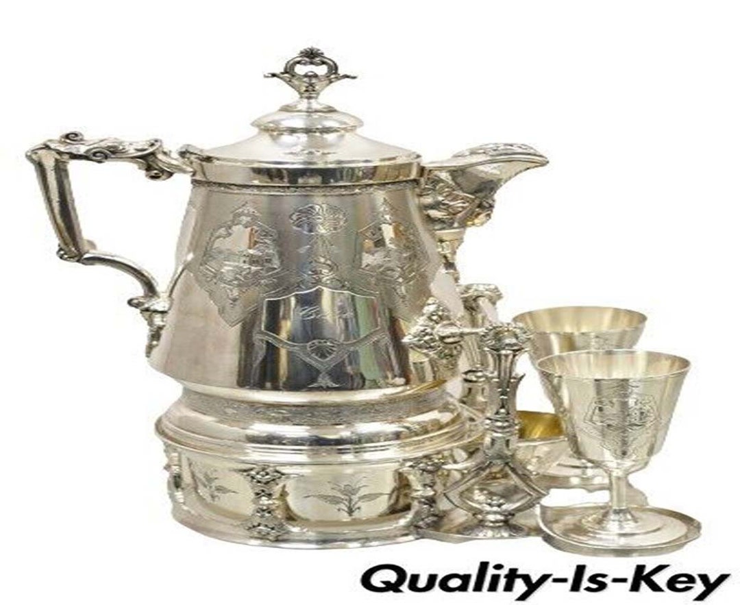 Racine Silver Plated Victorian Tilting Lemonade Water Pitcher on Stand ...