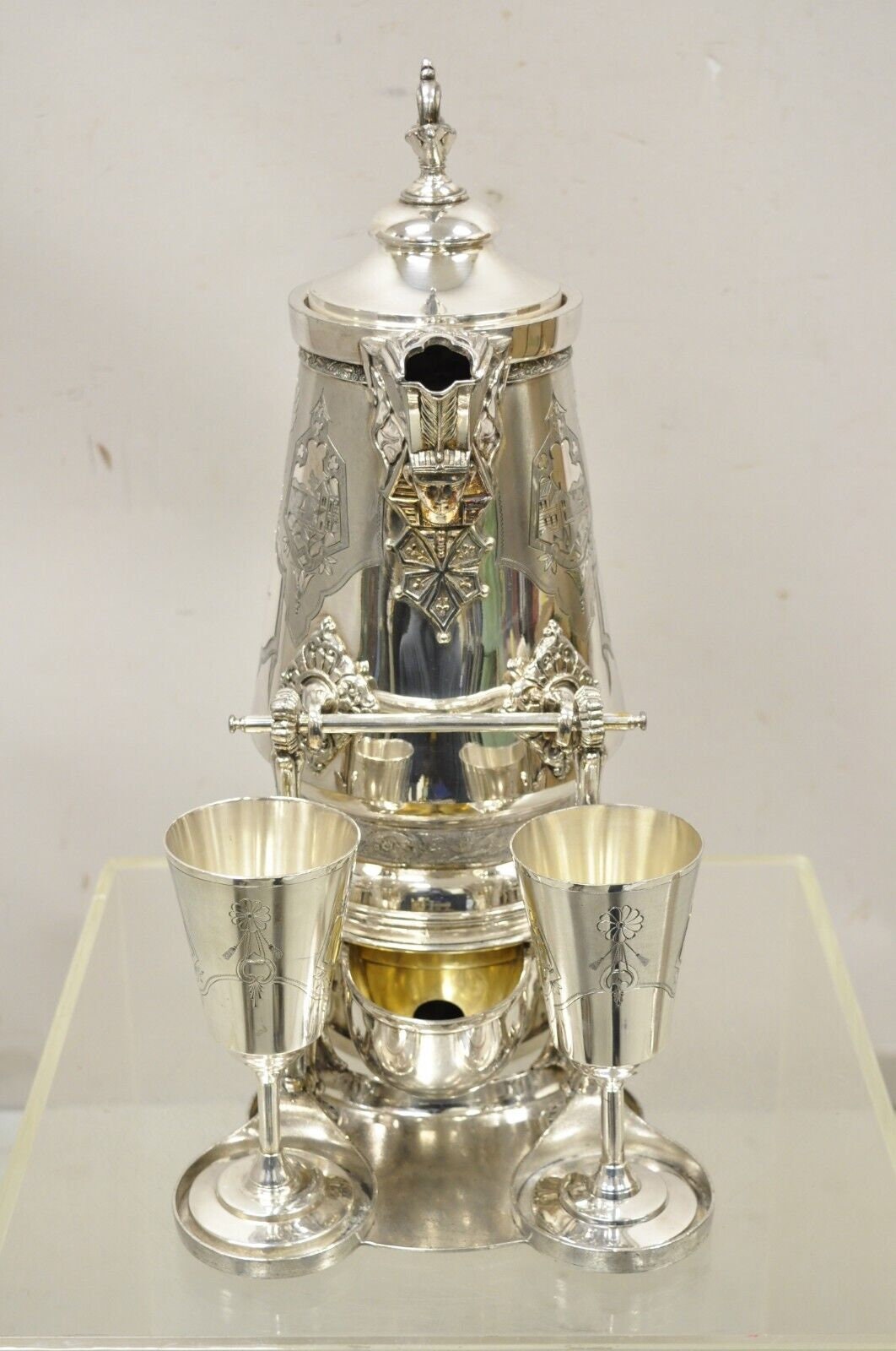 Racine Silver Plated Victorian Tilting Lemonade Water Pitcher on Stand ...